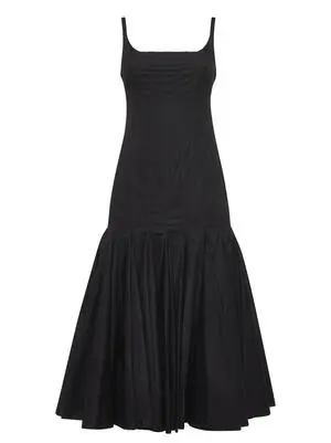 Jacquemus The Agave Flared Midi Dress - Black