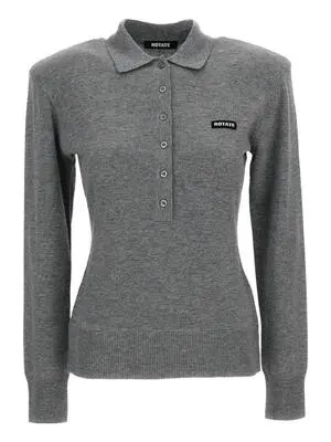 ROTATE BY BIRGER CHRISTENSEN ROTATE Long-Sleeved Polo Sweater