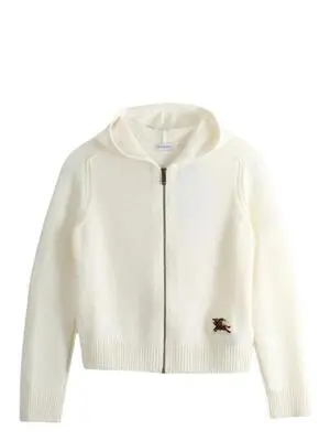 Burberry Jillian Zip-up Hooded Jacket - Ecru