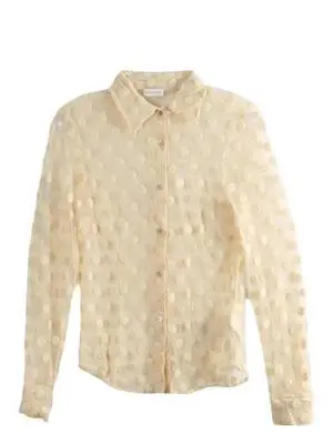 Dries Van Noten Sheer Polka Dot Shirt - Ecru