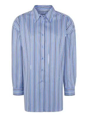 THE FRANKIE SHOP Cotton Multi Stripe Shirt - Blue