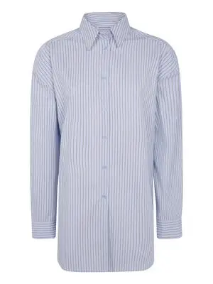 THE FRANKIE SHOP Striped Cotton Shirt - Blue