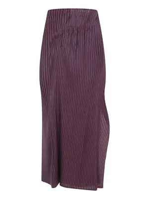 Issey Miyake Pleated Full Length Skirt - Red