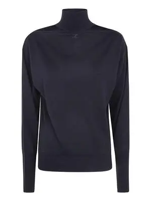 COURREGES Courrèges Merinos Wool Cut Out Sweater - Black