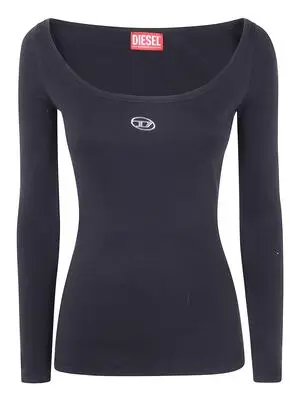 DIESEL® Deep Round Neck Cotton T-shirt - Black