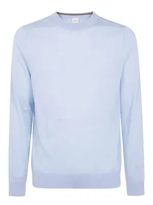 Paul Smith Crew Neck 100% Merino Wool Sweater - Blue