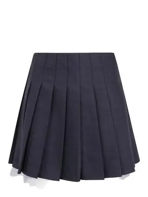 SELF-PORTRAIT Pleated Mini Skirt - Gray