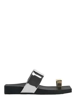 United Nude Loop Toe Lo Sandals - Cube Ring Silver