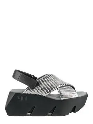 United Nude Bull Puffier Slingback Flatform Sandals - Silver