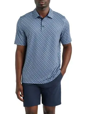 Johnston & Murphy Game Day Xc+™ Football Helmet Print Performance Polo - Navy