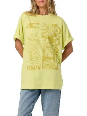 O'Neill Monstera Hawaii Oversized Graphic T-shirt - Celery