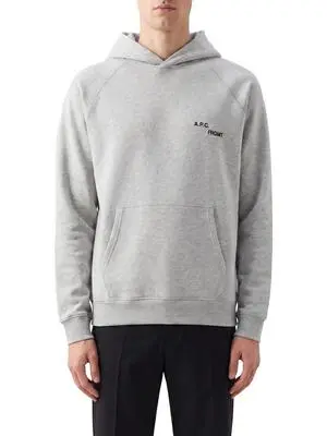 A.p.c. X Fragment Cotton Hoodie With Contrast Logo - Grey