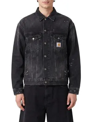 Carhartt Work In Progress Helston Abstract Print Denim Jacket - Black