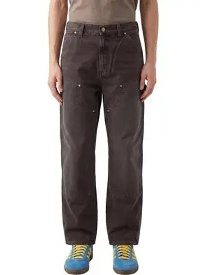 Carhartt Work In Progress Og Single Knee Wide-leg Cotton Denim Trousers With Logo - Tobacco