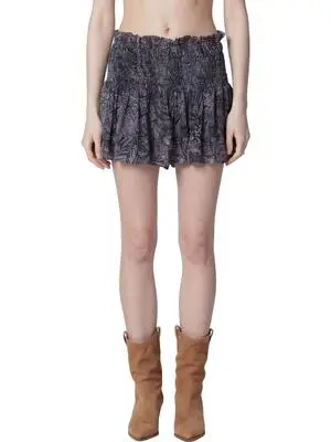 Isabel Marant Étoile Isabel Marant High-Waisted Printed Silk Shorts Multicolor