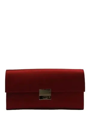 TOM FORD Rectangular Silk Clutch With Metallic Snap Closure And Engraved Logo - Red