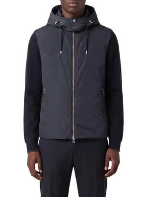 MOORER Evanstp Hooded Technical Jacket - Blue