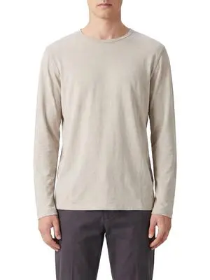 Closed Long-sleeved T-shirt In A Linen Blend With Crew Neck - Grey