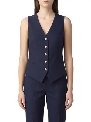 Tagliatore Single-breasted Waistcoat In Viscose Blend - Navy