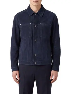 SALVATORE SANTORO Salvatore Santoro Suede Leather Shirt Jacket With Metal Buttons