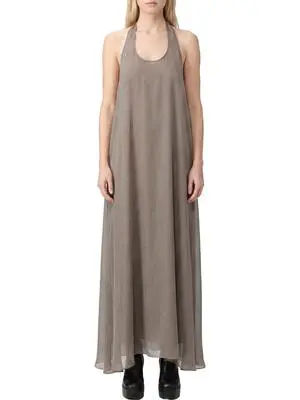 Rick Owens A-line Halterneck Silk Midi Dress - Dust