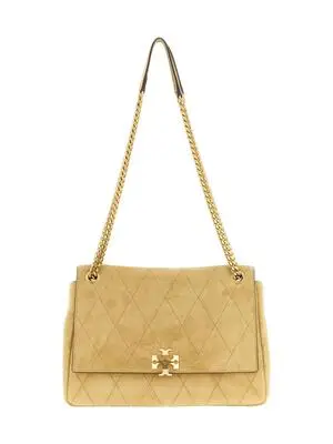 Tory Burch Charlie Suede Shoulder Bag - Grey
