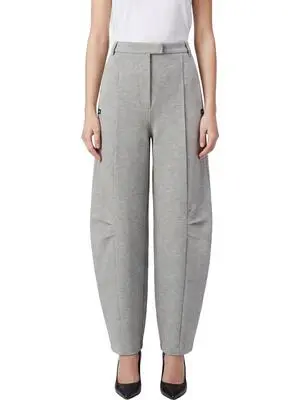 ROTATE BY BIRGER CHRISTENSEN Baggy Wide-leg Trousers In Viscose Blend - Grey