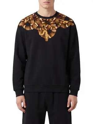 COUNTY OF MILAN Cotton Crew Neck Sweatshirt With Graphic Print - Black