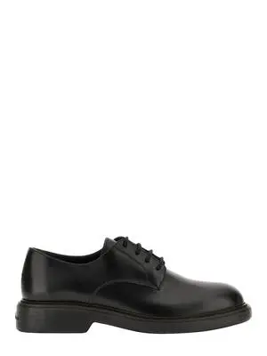 Hogan H704 Smooth Leather Derby Shoes - Black