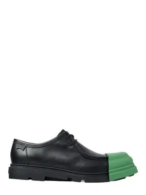Camper Camper Smooth Calfskin Leather Derby Shoes With Rubber Toe Reinforcement Black
