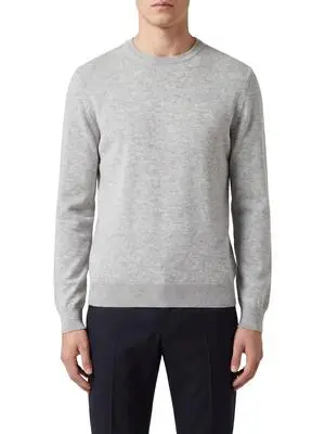 Canali Long-sleeved Crewneck Jumper In Pure Cashmere - Grey