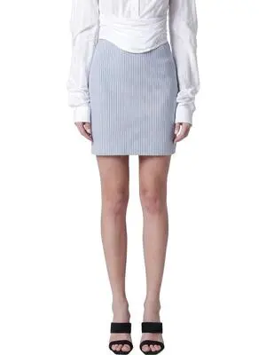 VIVIENNE WESTWOOD Striped Cotton Mini Pencil Skirt - Blue