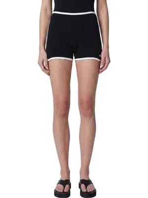 COURREGES High-waisted Cotton Shorts - Black