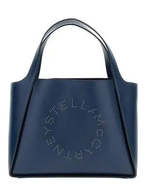 Stella McCartney Studded Logo Faux Leather Tote Bag With Pouch - Blue