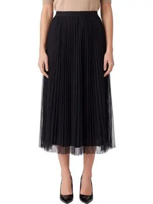 Fabiana Filippi Fabiana Filippi Pleated Crêpe Midi Skirt With Elasticated Waist Black