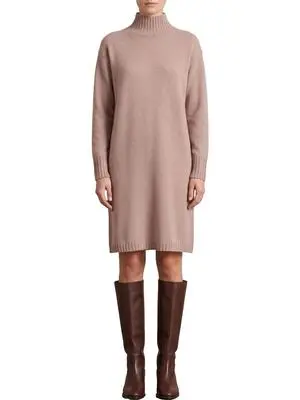 Fabiana Filippi Wool, Silk And Cashmere Knit Turtleneck Mini Dress - Beige
