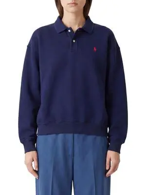 Polo Ralph Lauren Embroidered Logo Cotton-blend Sweatshirt - Blue