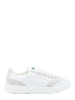 Casablanca Bi-material Round Toe Lace-up Sneakers - White 1