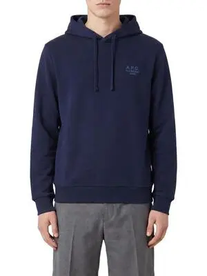 A.p.c. Cotton Logo Hoodie - Blue