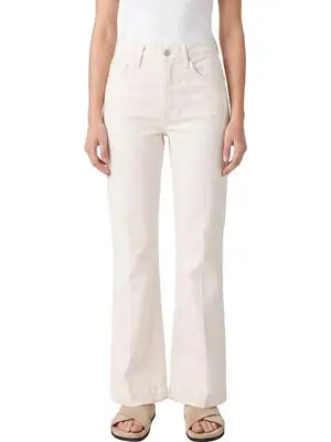 CYCLE Mid-rise Flared Jeans In Stretch Denim - White