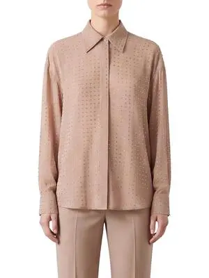 Pinko Embellished Georgette Shirt - Pink