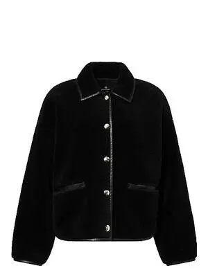 ANINE BING Camden Collared Fleece Jacket - Black