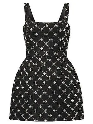NADINE MERABI Sequined Woven Mini Dress - Black