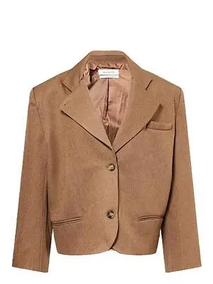 ATELIER NINETY FIVE Oversized Boxy Woven Blazer - Ecru