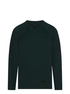 NIKESKIMS Airy Oversized V-neck Long-sleeve Top - Blue