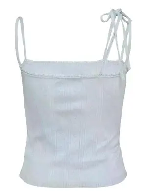 MARDI MERCREDI Eyelet Ribbon Detail Top - Blue