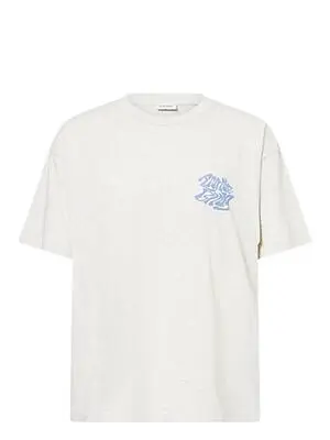 ANINE BING Cade Wave-logo Cotton T-shirt - Grey