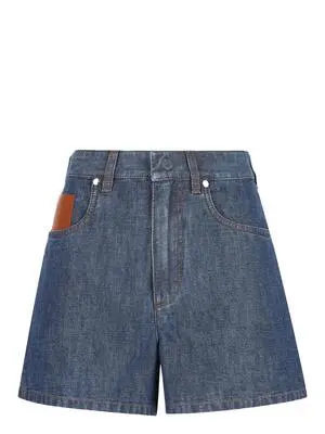 Fendi FENDI High-Waisted Denim Shorts With Adjustable Features Blu