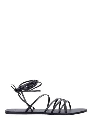 Manebí Mini Lace-up Leather Sandals - Nero