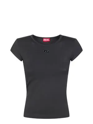 DIESEL® Ribbed Crewneck T-shirt - Nero